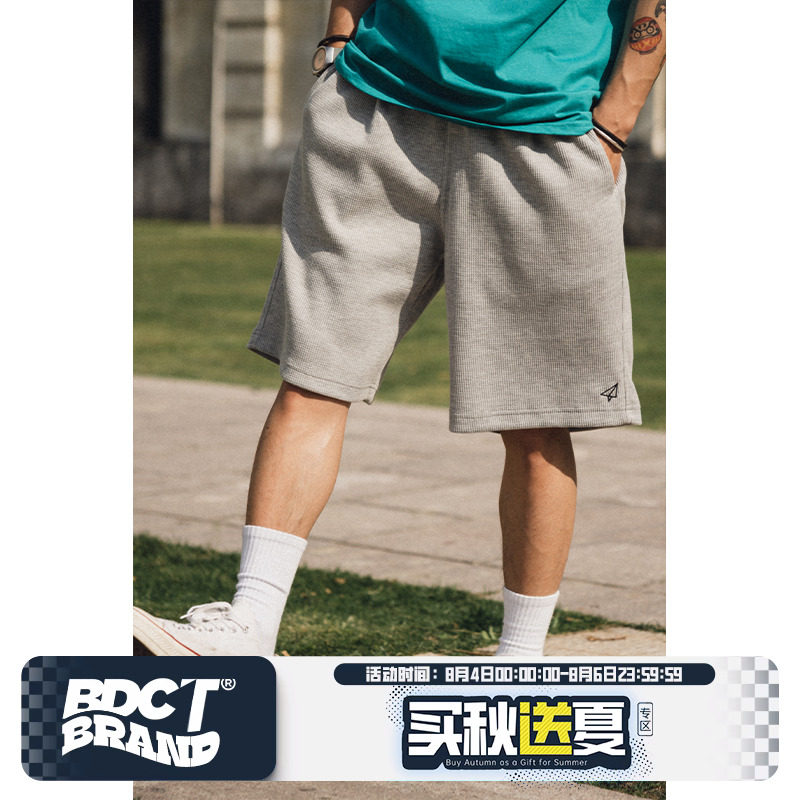 BDCT 22SS夏季休闲短裤男宽松街头潮流青年纯色简约百搭五分裤_虎窝淘