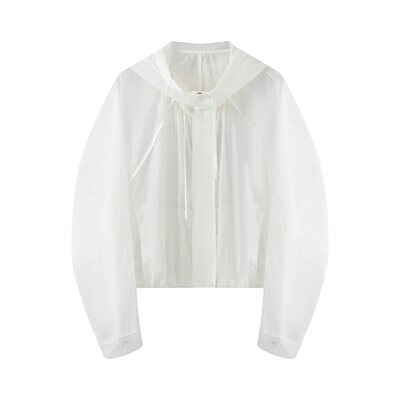 2026春新款休闲风连帽短外套女宽松轻薄透气拉链长袖上衣BR102116