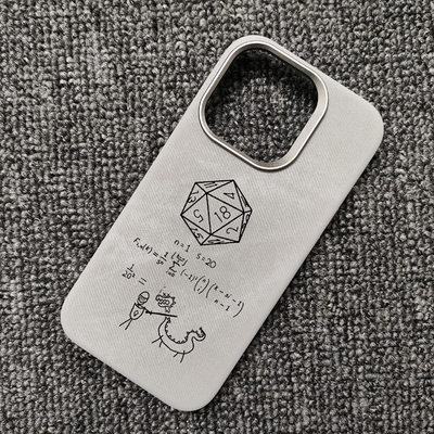 磁吸超细纤维绒手机壳适用于iPhone15ProMax苹果14PRO12PROMAXD20骰子数学公式多面体跑团克苏鲁博德之门