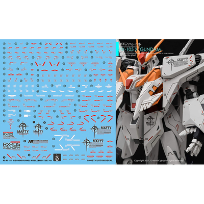 包邮 炎水贴 GHOST版 HGUC RX-105 (柯西/克西)高达 三高达 荧光