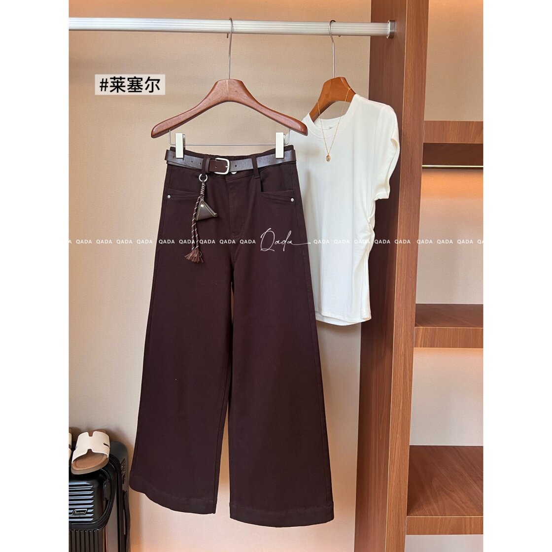 【莱赛尔+棉】J56秋冬季复古抓绒休闲高腰裤女显瘦百搭直筒九分裤
