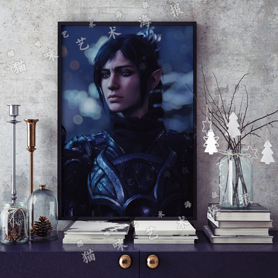 博德之门3影心Shadowheart帆布打印金属框架海报装饰画家居游戏