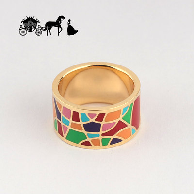 珐琅彩钛钢丝巾扣镶钻适用于爱马仕方巾打结高档精致女士围巾配饰