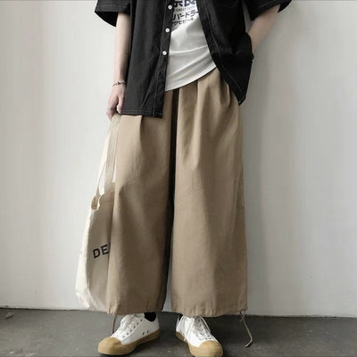 新中式棉麻阔腿裤八分灯笼裤