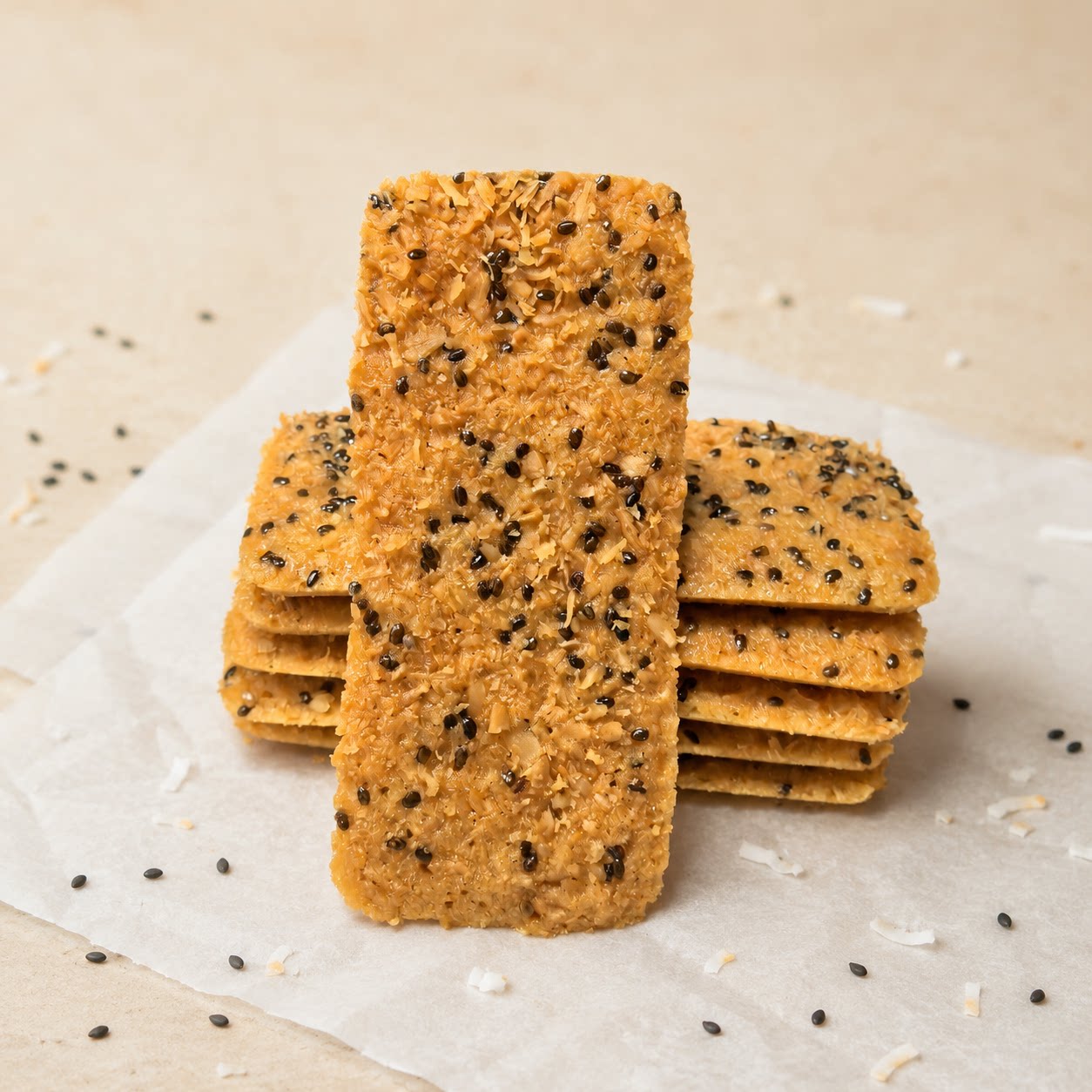 好铭园奇亚籽椰丝脆片办公室休闲健康网红零食小吃椰椰薄脆饼干