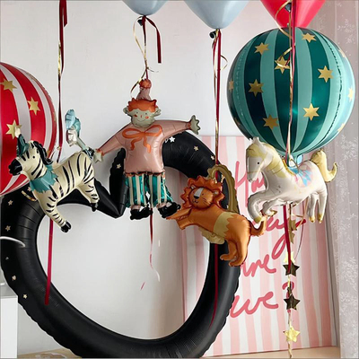 马戏团动物主题铝膜气球