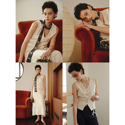 新中式气质提花 国风马甲半身裙2025秋冬新款