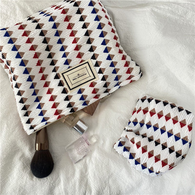 有趣琳 18121 甜美网红清新皱布雪纺化妆包旅行手机收纳袋零钱手