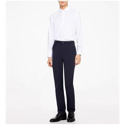 劲家新款官旗同步CS035男士新款经典白色长袖暗纹衬衫