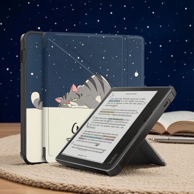 适用乐天Kobo Libra 2 eReader保护套防摔Color电子书阅读器7英寸Colour智能休眠皮套N428全包边硅胶支架外壳