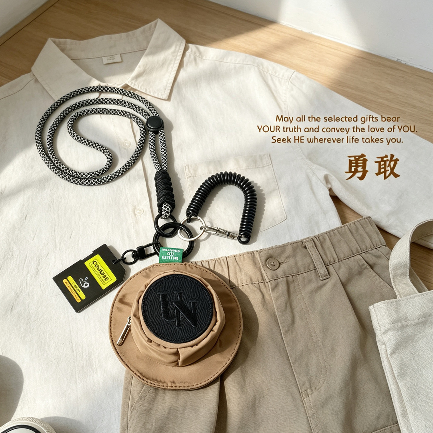 FS房复古笑脸渔夫帽零钱包男女便携迷你耳机包钥匙扣挂件小众创意
