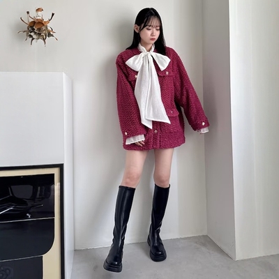 D+17000显瘦显腿长！N复古好质感厚底增高日系炸街长靴女靴骑士靴