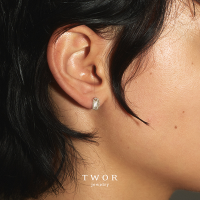 TWOR925银迷你流苏耳钉小众设计