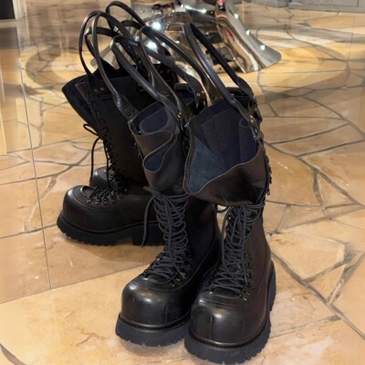 复古真皮机车靴男女款手提马丁靴