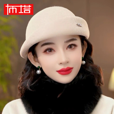 逛街布塔ptah贝雷帽女优雅秋冬季