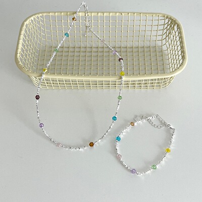 2025韩国东大门paparazzi代购ins风复古彩色项链颈链精致时尚百搭