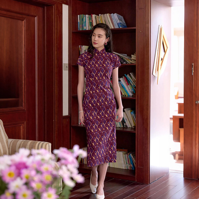 茉茉春夏新 短袖连袖有省侧拉链复古日常改良苎麻棉港式旗袍 故事