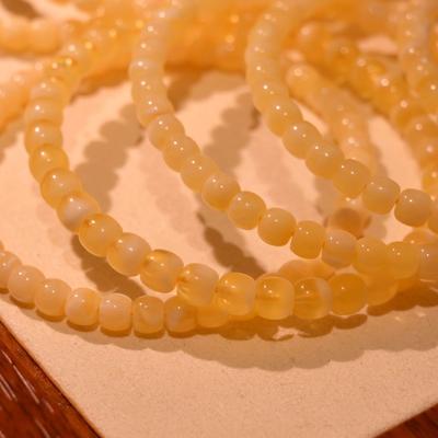 蜜蜡白花蜡老型珠单圈手串