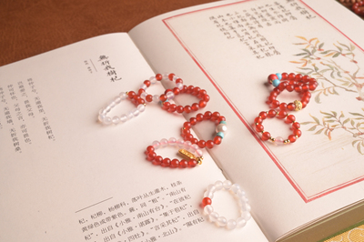 一念·设计「秋白」红白玛瑙设计款新中式国风戒指 货号10693qq