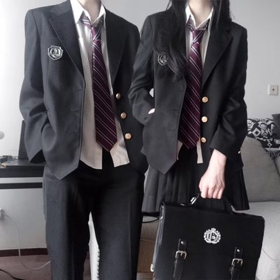 放学后的制服馆/樱矢高校/DK西服日制校供感男生学院风黑西装外套