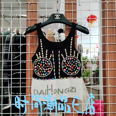 E00632 设计款时尚潮牌手工定制网红达人外穿炸街新款背心