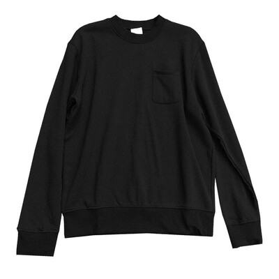 黑色圆领长袖卫衣加绒抓绒日单