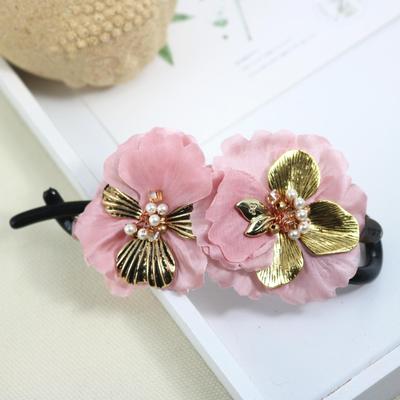 甜美风头饰扭扭夹布艺花朵