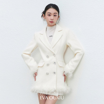 【限时直降】伊华欧秀千金风毛呢外套新年战袍高级感女45WLS5661