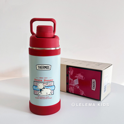 膳魔师THERMOS复古系列红色小兔子304不锈钢户外保温杯保冷直饮杯