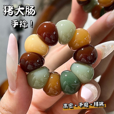 新款山竹蒜瓣猪大肠菩提手串小手捻佛珠念珠学生指尖文玩盘玩国风