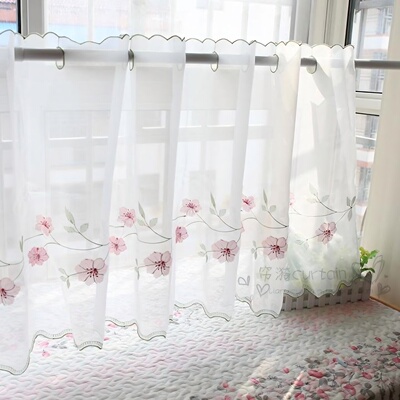 蔷薇咖啡韩式田园橱柜厨房窗帘