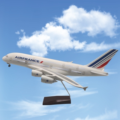 法国航空合金飞机模型带灯带轮款