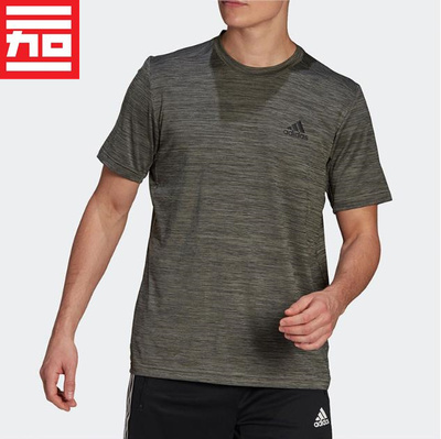 Adidas男款速干跑步训练短袖T恤