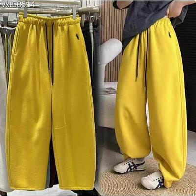 加绒加厚小马刺绣休闲裤秋冬新款