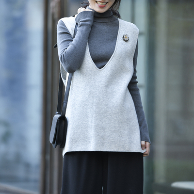 前世今生V领套头针织马夹