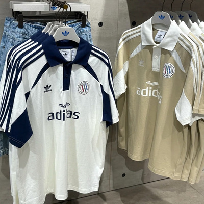 Adidas三叶草男女复古风宽松运动短袖翻领POLO衫KD0945 KD0946