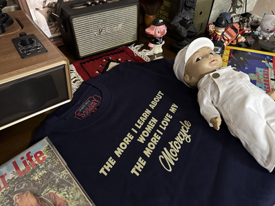 SAILOR JOHNNY 美式复古字母印花趣味态度机车重磅纯棉短袖T恤