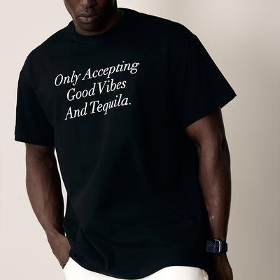 Blessed Folks25夏美式复古休闲透气亲肤零感英文印花男女短袖