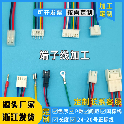 xh254排线连接线加工线束定制XH2.54插头线材4pin端子线缆定做2P