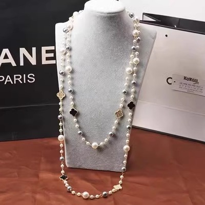 珍珠项链长款欧美四叶草