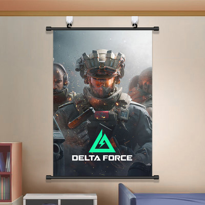三角洲行动挂画DeltaForce海报射击卷轴周边客厅寝室装饰画可定制