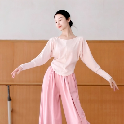 秋冬现代舞练功服日常可穿舞蹈服古典中国舞宽松长袖形体瑜伽显瘦