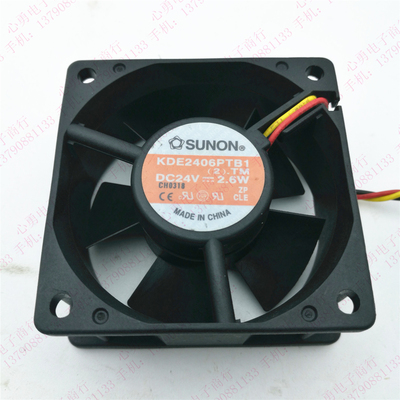 原装 SUNON KDE2406PTB1 24V 2.6W  6025 6CM 设备变频器散热风扇