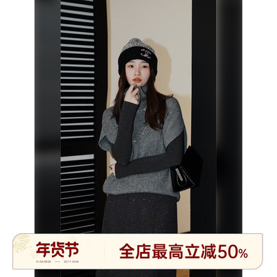 邱莹莹 HELA AOMI “慵懒遮肉.马甲”绵羊毛慵懒与时髦并存针织衫