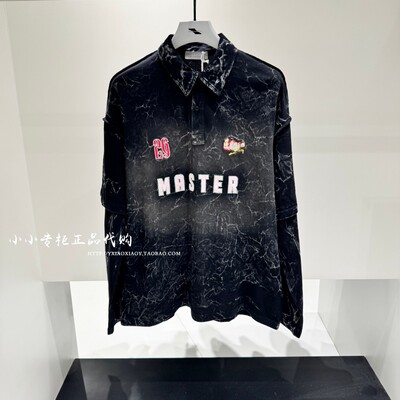 INXX刺绣假二件翻领长袖T恤