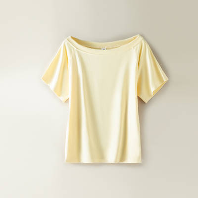 休闲一字肩宽松显瘦短袖T恤女