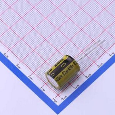 LKML1602W220MF 直插铝电解电容 22uF ±20% 450V 插件,D12.5xL16