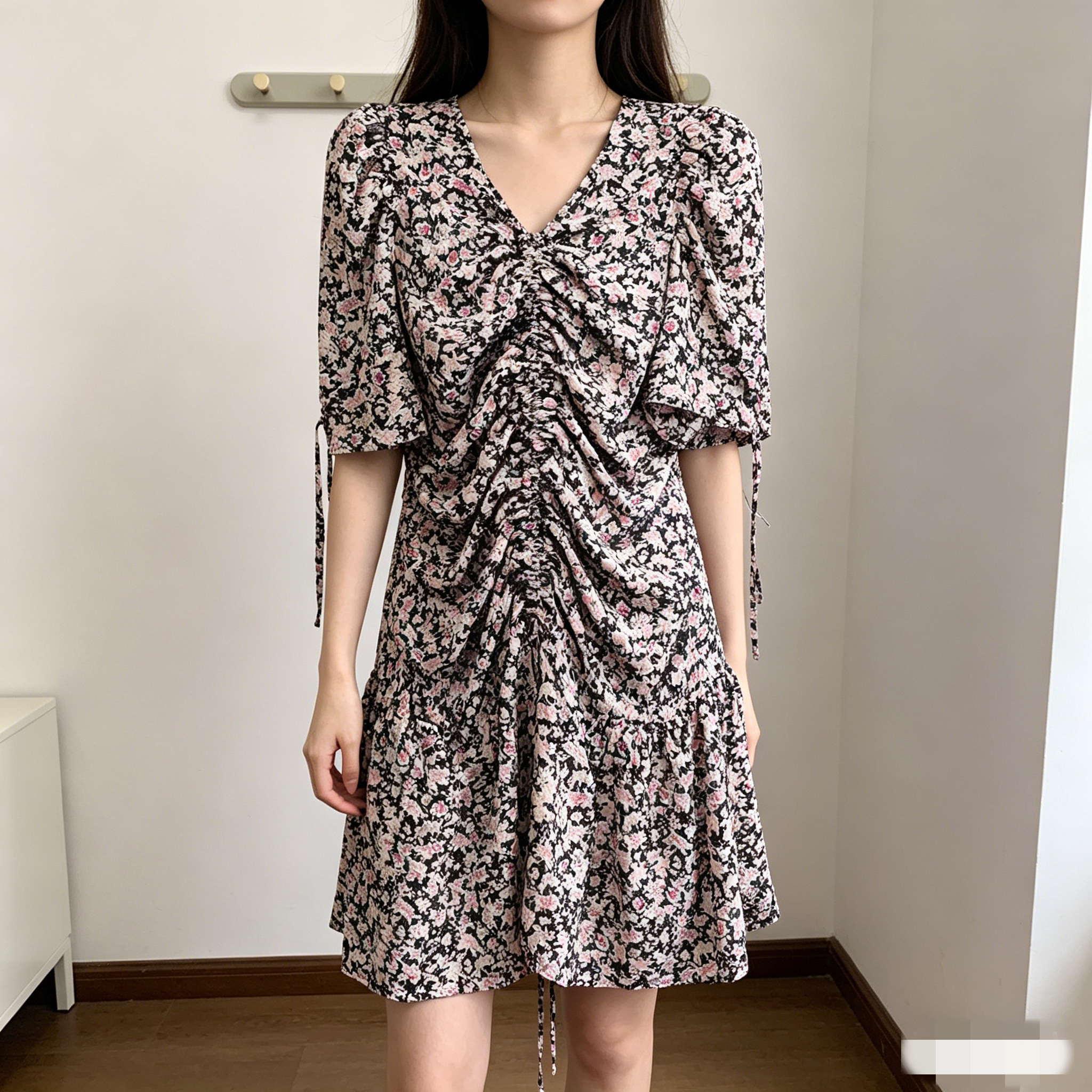 MixBlu两件女装2022年夏女连衣裙吊带宽松短袖显瘦大码A字长裙