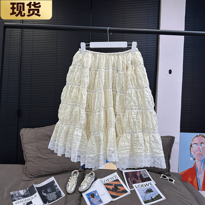 现货VC vanilla夏日味蕾蕾丝半裙休闲2025年春新款