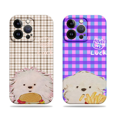 苹果17promax狗狗薯条汉堡菲林情侣手机壳适用苹果华为OPPORENO13PRO一加ACE5竞速版小米15至尊红米K70PRO小